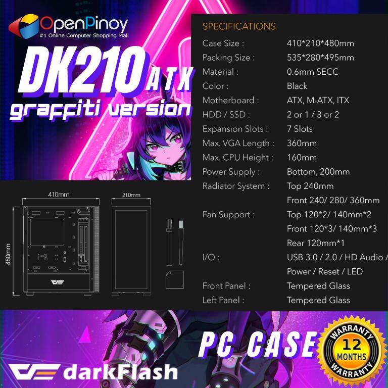 Brand New darkFlash DK210 Graffiti ATX PC Case, Computers & Tech ...