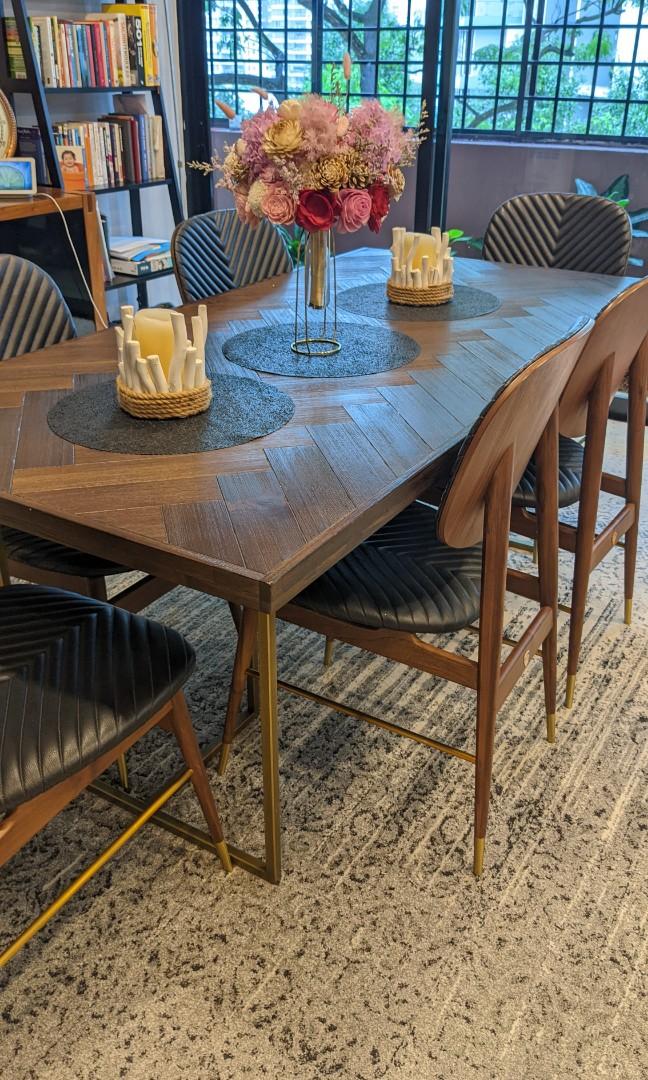 Commune 1.8m Dining Table (Almost New) Acacia Wood, Furniture & Home ...