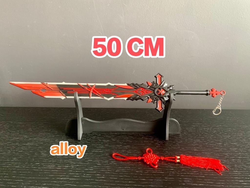 Genshin impact metal Diluc wolf’s Gravestone swords , Video Gaming ...