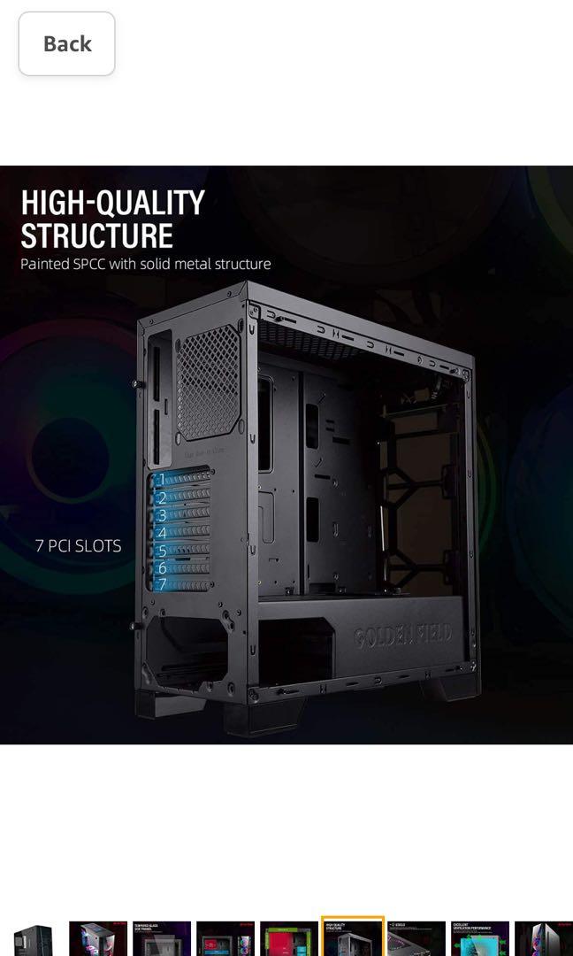 GOLDEN FIELD Z7 Computer Case Gaming PC Case ATX Case Micro ATX / ITX ...