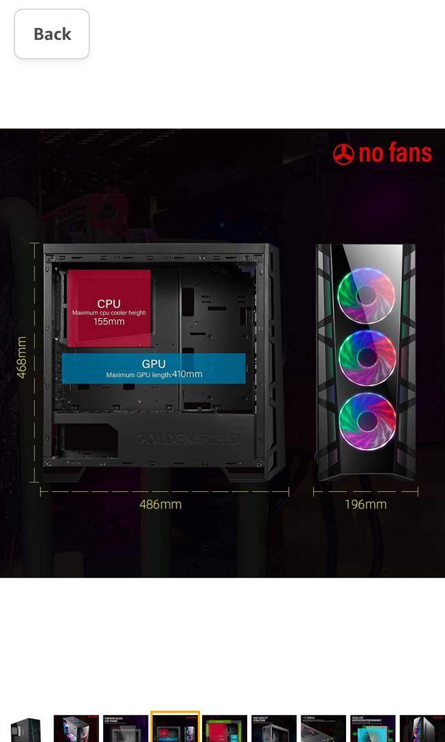 GOLDEN FIELD Z7 Computer Case Gaming PC Case ATX Case Micro ATX / ITX ...