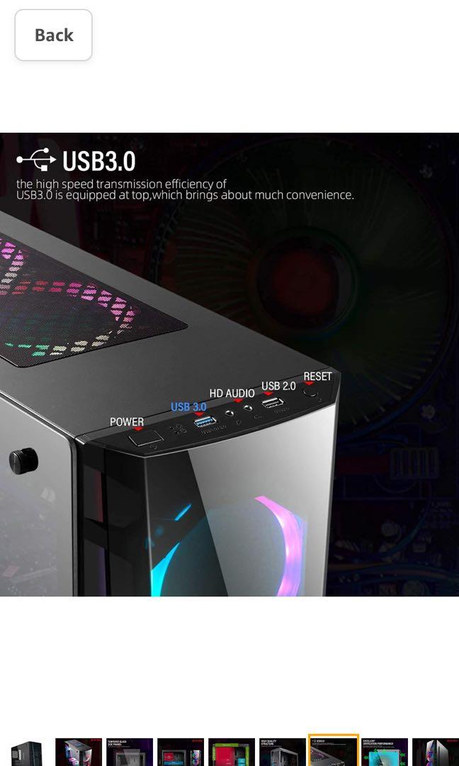 GOLDEN FIELD Z7 Computer Case Gaming PC Case ATX Case Micro ATX / ITX ...