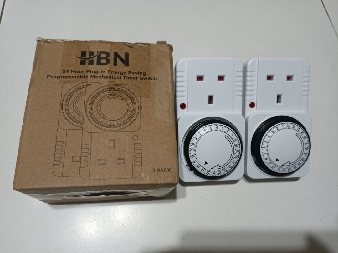 HBN 24H Plug In Energy Saving Programmable Mechanical Timer Switch ...