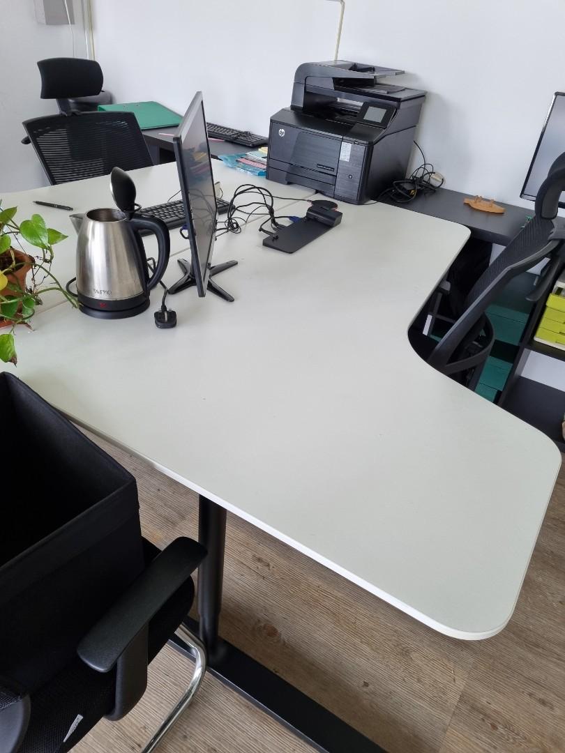 Ikea Bekant L shape tables desks right and left corner, Furniture ...