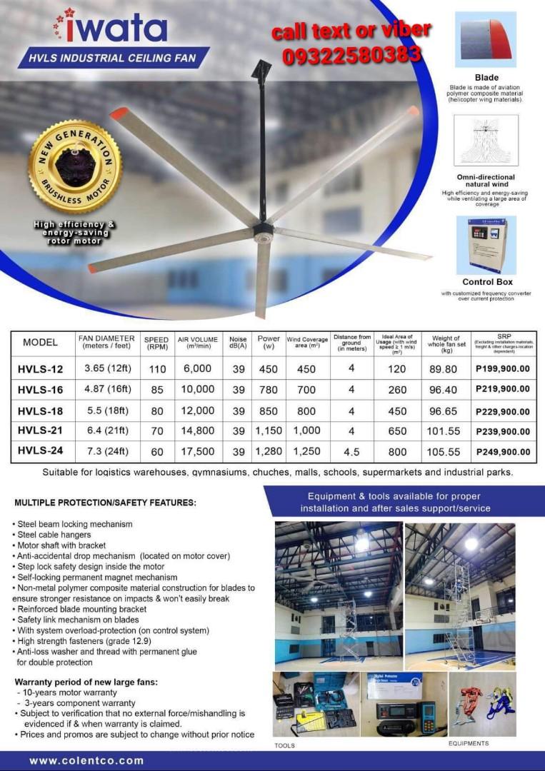 IWATA HVLS FANS, Commercial & Industrial, Construction & Building ...