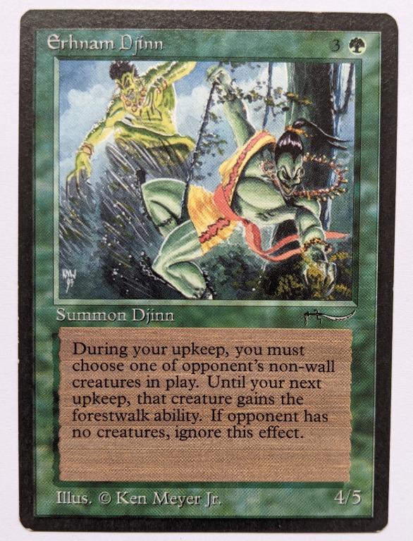 Magic: The Gathering Arabian Nights Erhnam Djinn, Hobbies & Toys, Toys ...