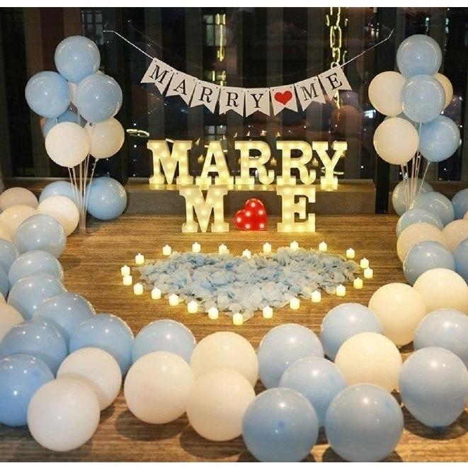 Marry me proposal set proposal idea blue theme, Hobbies & Toys ...
