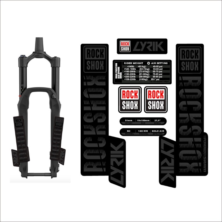 Mountain bike MTB Rockshox lyrik fork sticker decal #polygon #giant # ...