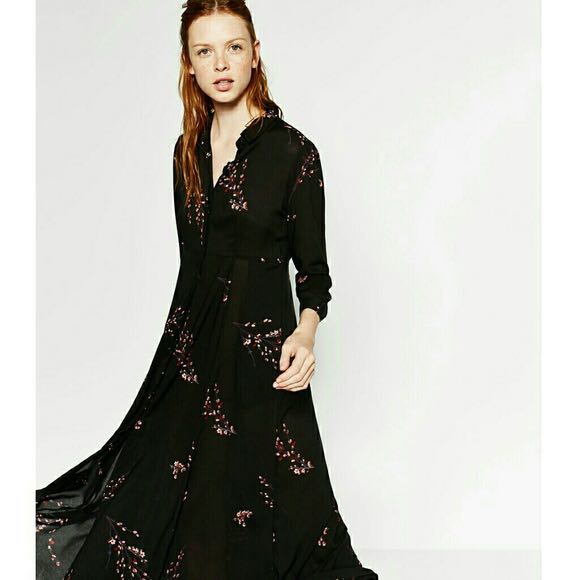 NEW Zara premium collection floral maxi dress, Women's Fashion, Dresses ...