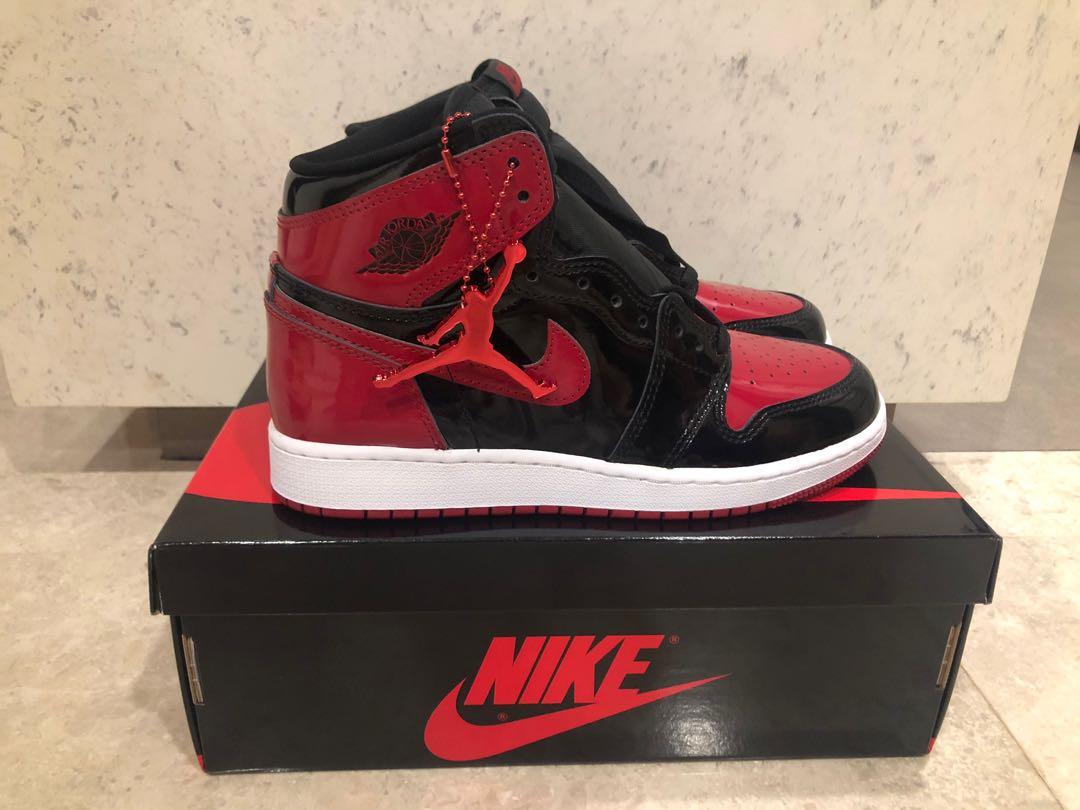 Nike Air Jordan 1 Patent Breds, Men's Fashion, Footwear, Sneakers on ...