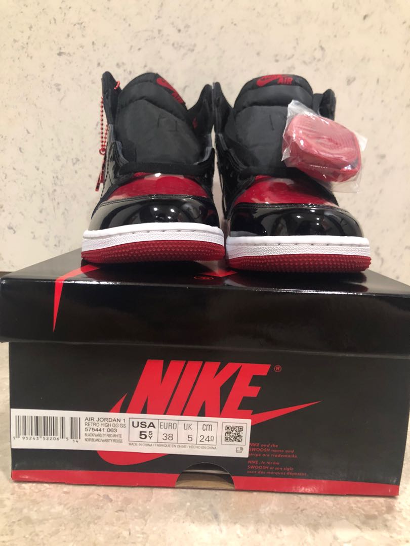 Nike Air Jordan 1 Patent Breds, Men's Fashion, Footwear, Sneakers on ...