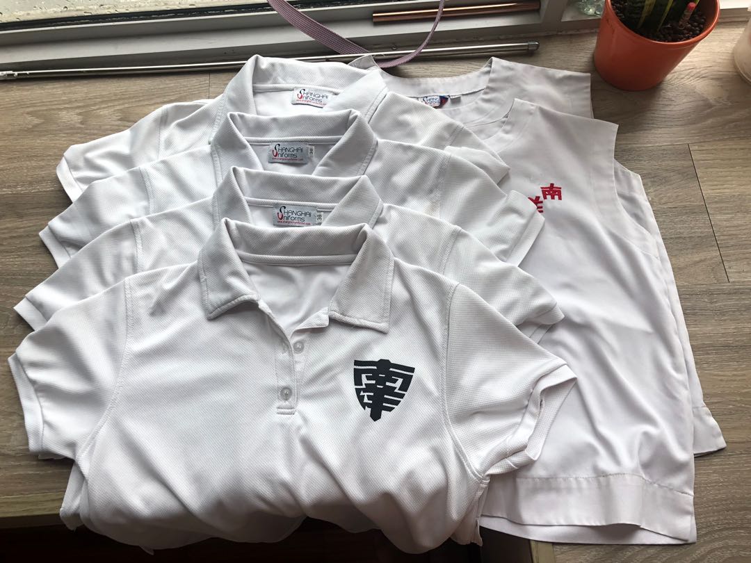 NYGH nanyang girls high PE and hongzi uniform, Women's Fashion, Tops ...
