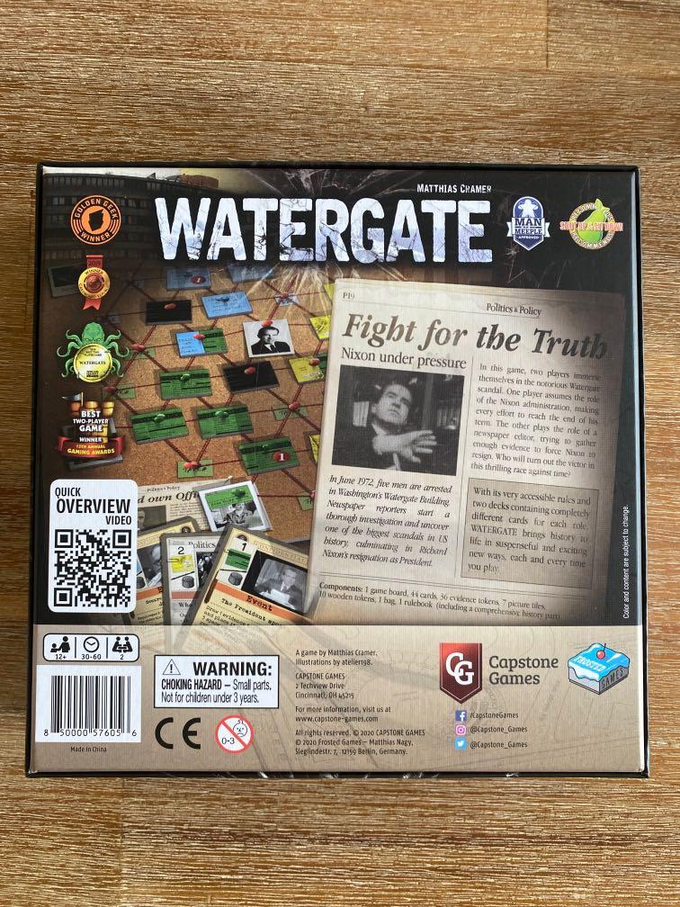 Original Watergate Board Game (2 players), Hobbies & Toys, Toys & Games ...