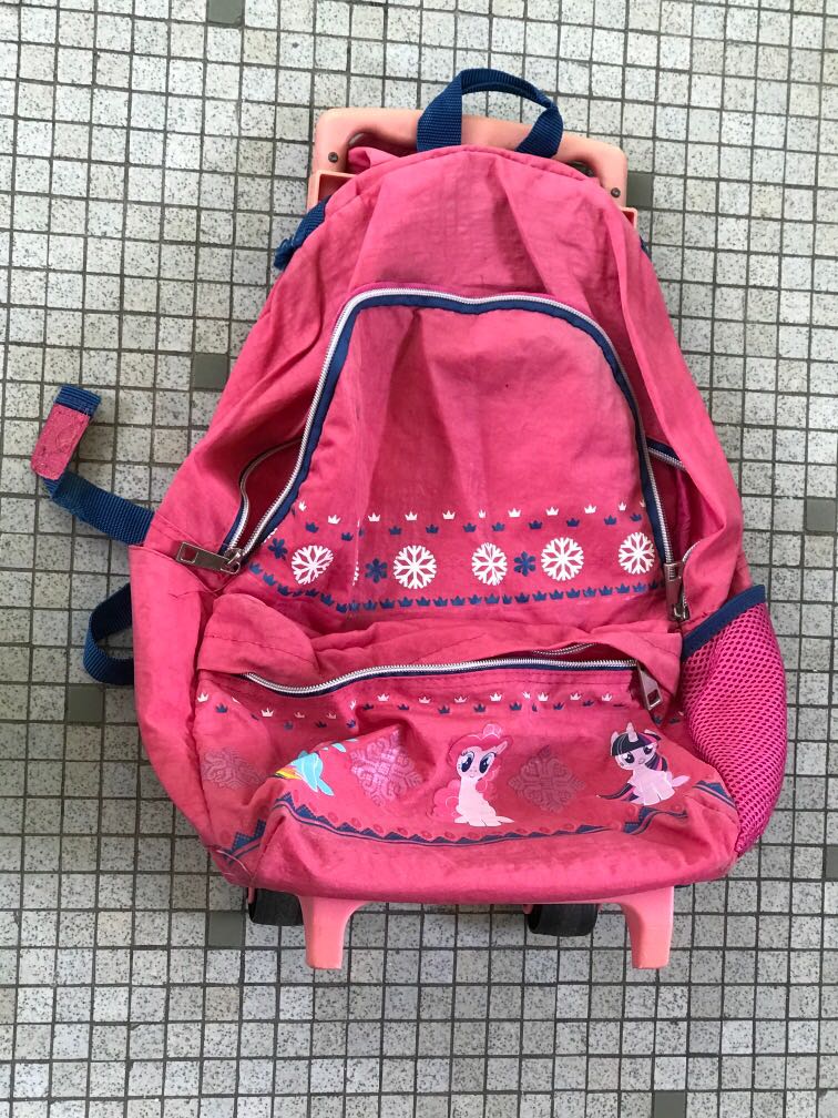 Pink Color My Little Pony Backpack with Wheels, Women's Fashion, Bags ...