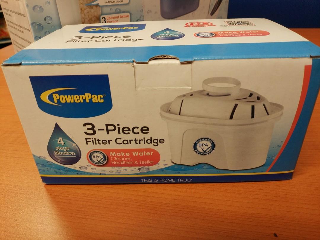 PowerPac Water Filter Pitcher with 3 Piece Filter Cartridge, TV & Home ...