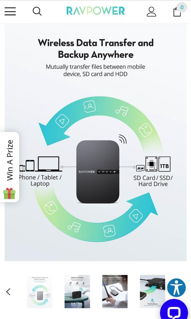 Ravpower FileHub New Version AC750 Wireless Travel Route, Computers ...