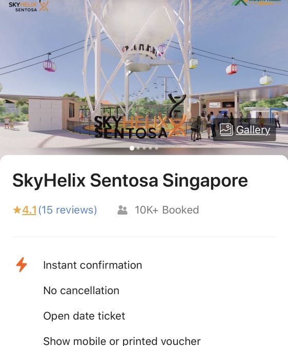 Sky Helix NEW Sentosa Attraction tix, Tickets & Vouchers, Local ...