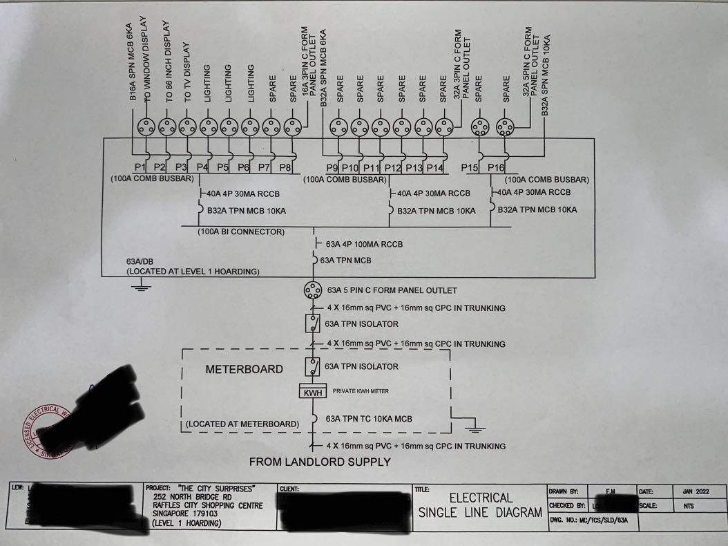 Provision of SLD - Electrical Single Line Diagram Drawing (W/O LEW ...
