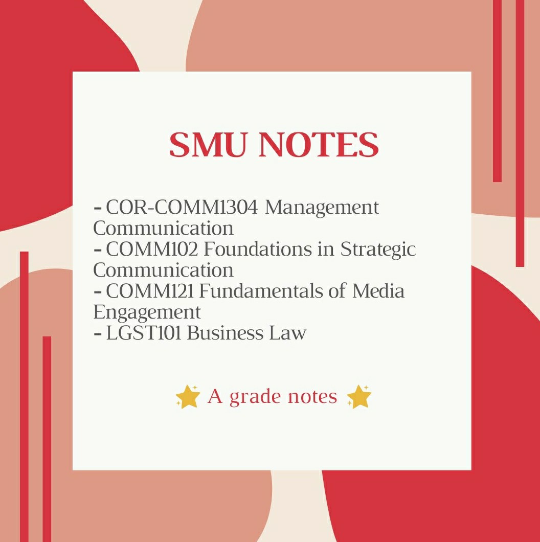 SMU A GRADE NOTES, Hobbies & Toys, Books & Magazines, Assessment Books ...