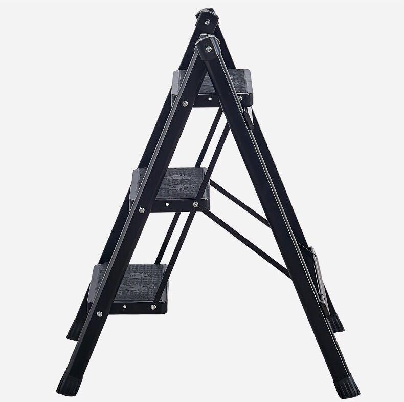 Step ladder - black metallic, Furniture & Home Living, Home Improvement ...