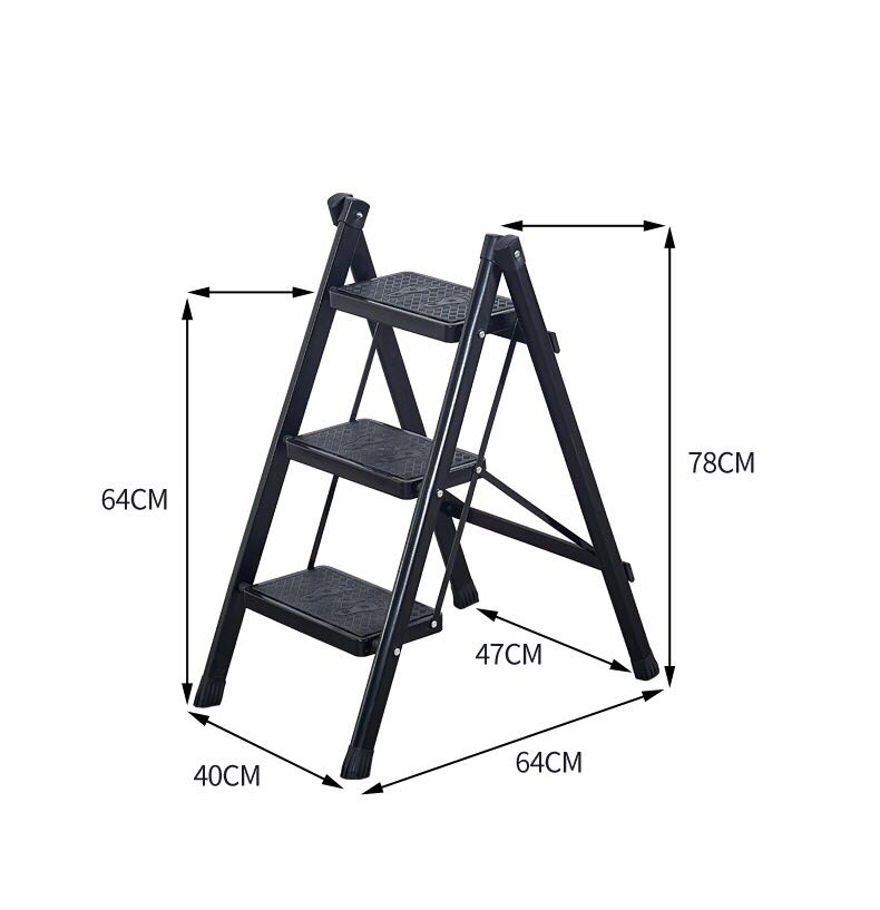 Step ladder - black metallic, Furniture & Home Living, Home Improvement ...
