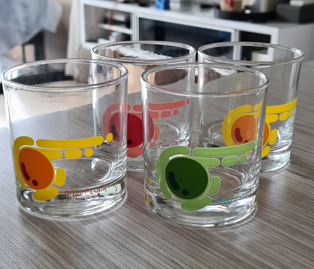Vintage glassware by Pierre Cardin 4pc round glasses, Furniture & Home ...
