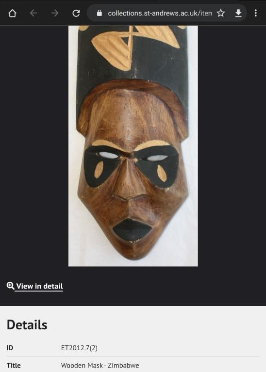 14" Vintage Wooden Tribal Mask Tribal Art Traditional Art from Zimbabwe ...