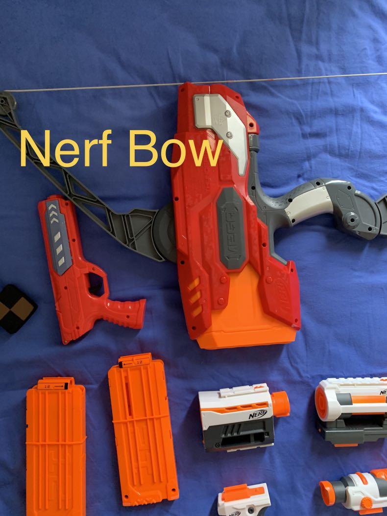 3 Nerf Guns + Add-Ons + Mags + Minecraft Pickaxe, Hobbies & Toys, Toys ...