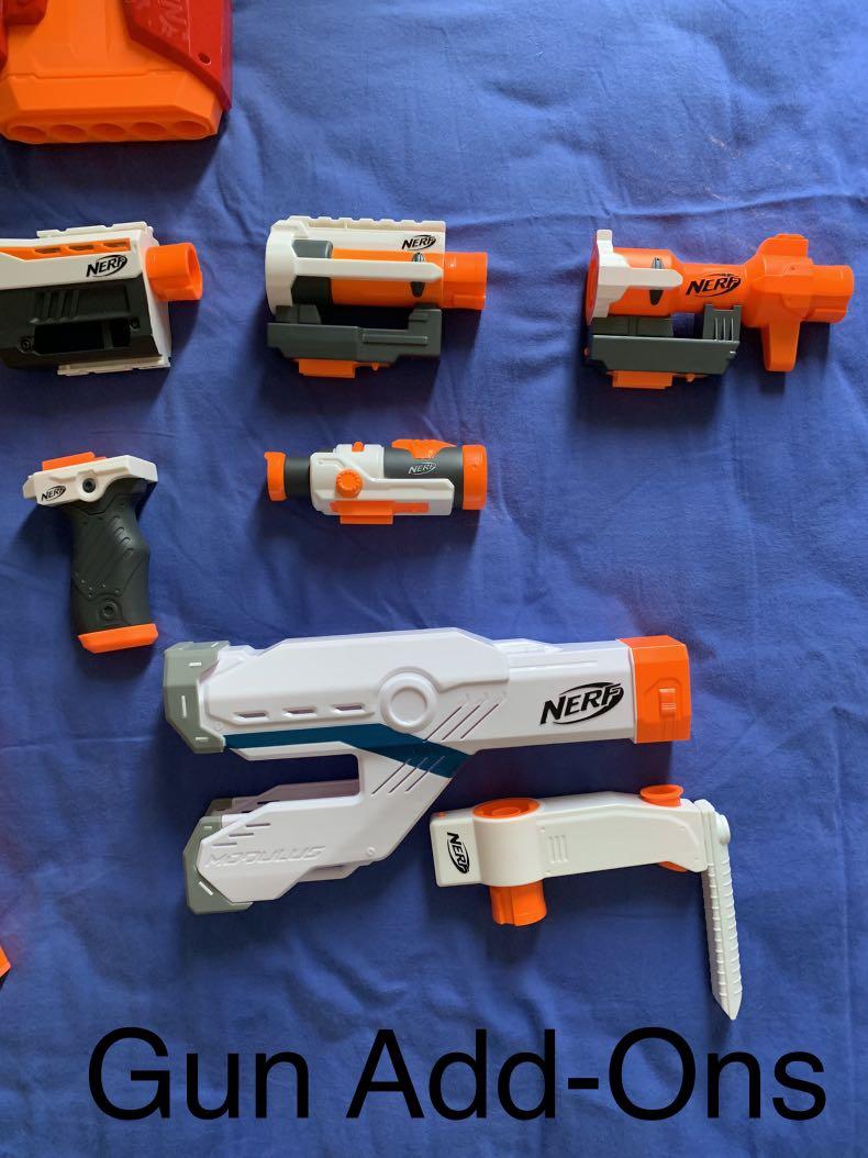 3 Nerf Guns + Add-Ons + Mags + Minecraft Pickaxe, Hobbies & Toys, Toys ...