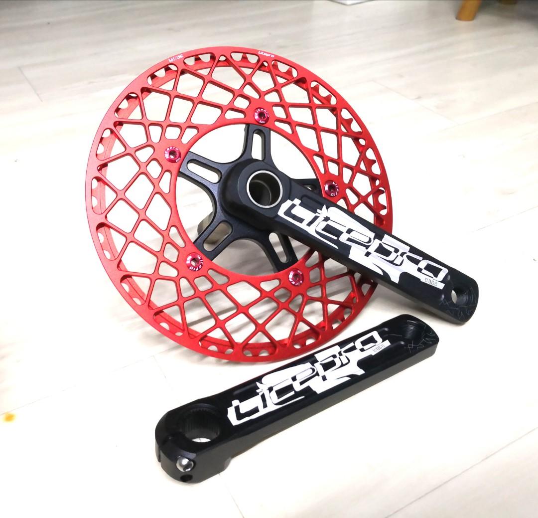 58T 56T red HollowTech crank 24mm/115mm spindle 170mm arm folding bike ...