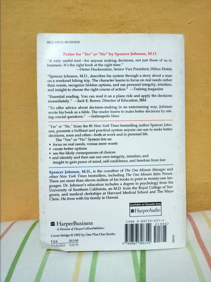Buku yes or no the guide to better decision, Buku & Alat Tulis, Buku di ...