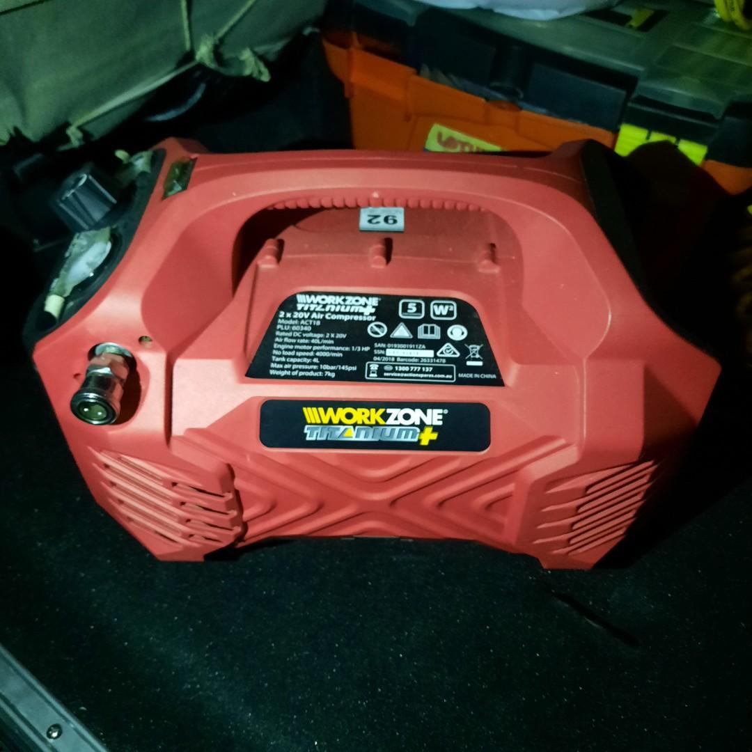 Cordless Air Compressor Work Zone Titanium, Car Parts & Accessories ...