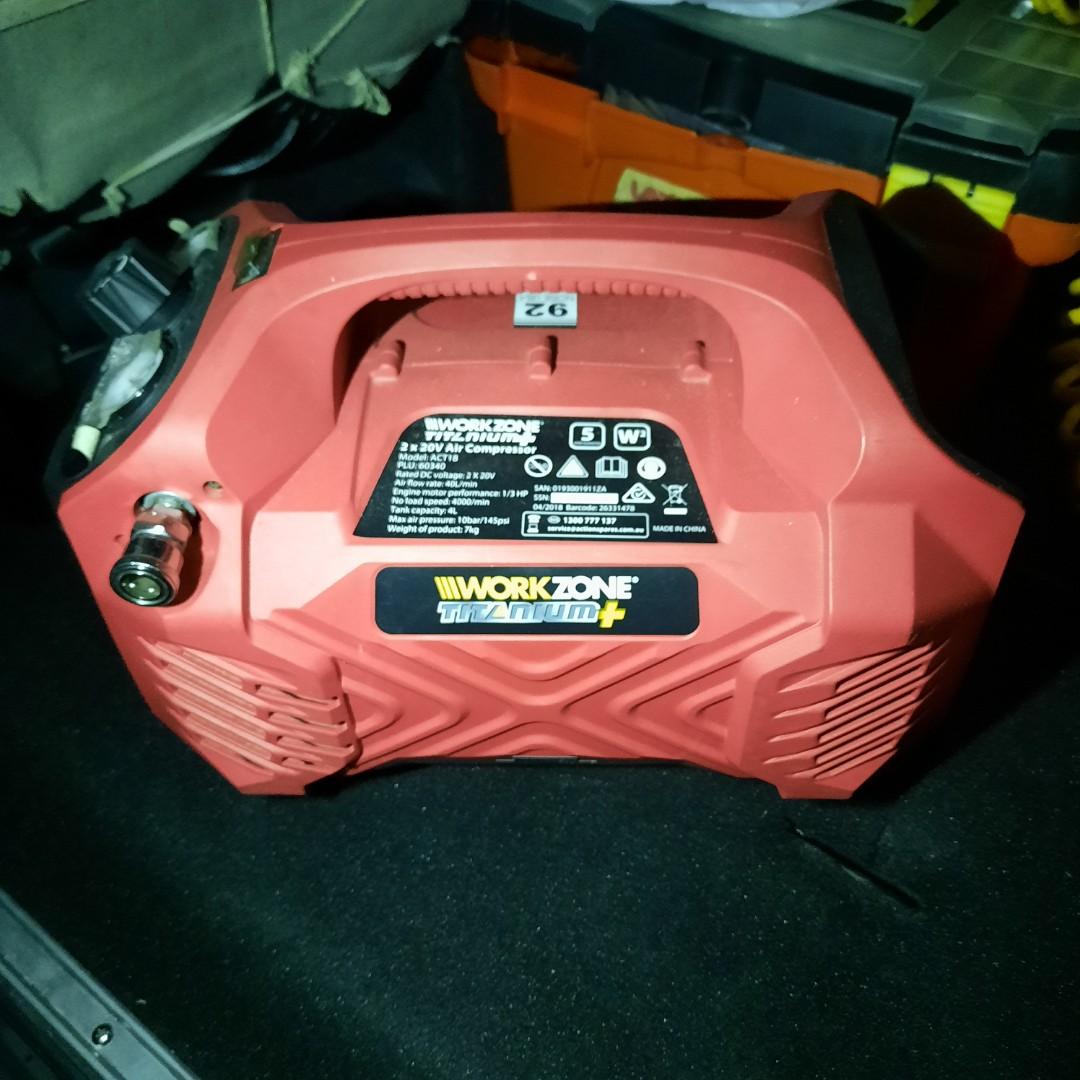 Cordless Air Compressor Work Zone Titanium, Car Parts & Accessories ...