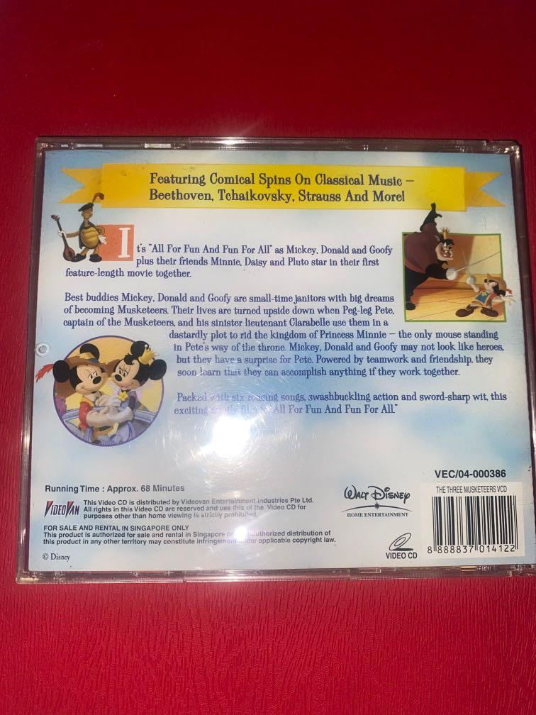 English Cartoon VCD Mickey Donald Goofy The Three Musketeers, Hobbies ...