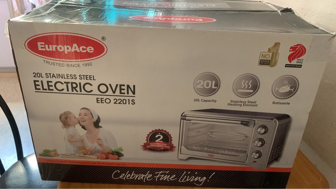 Europace stainless steel 20l oven with rotisserie, TV & Home Appliances ...
