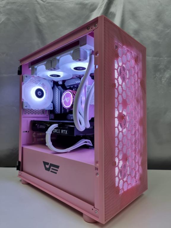 [FREE DELIVERY] PINK CUSTOM GAMING DESKTOP PC WORKSTATION / PINK WITH A ...
