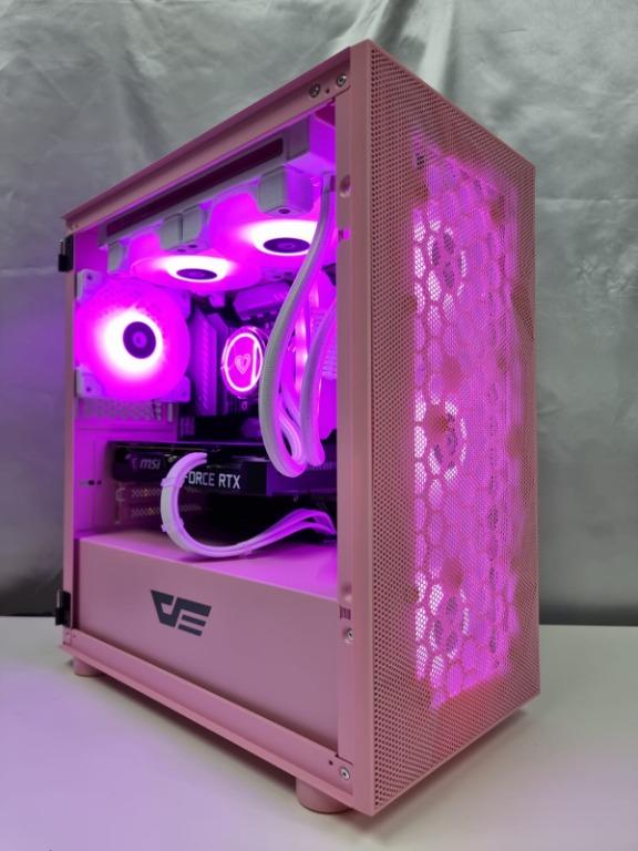 [FREE DELIVERY] PINK CUSTOM GAMING DESKTOP PC WORKSTATION / PINK WITH A ...