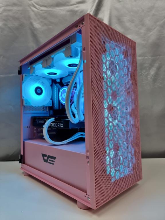 [FREE DELIVERY] PINK CUSTOM GAMING DESKTOP PC WORKSTATION / PINK WITH A ...