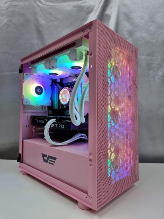 [FREE DELIVERY] PINK CUSTOM GAMING DESKTOP PC WORKSTATION / PINK WITH A ...