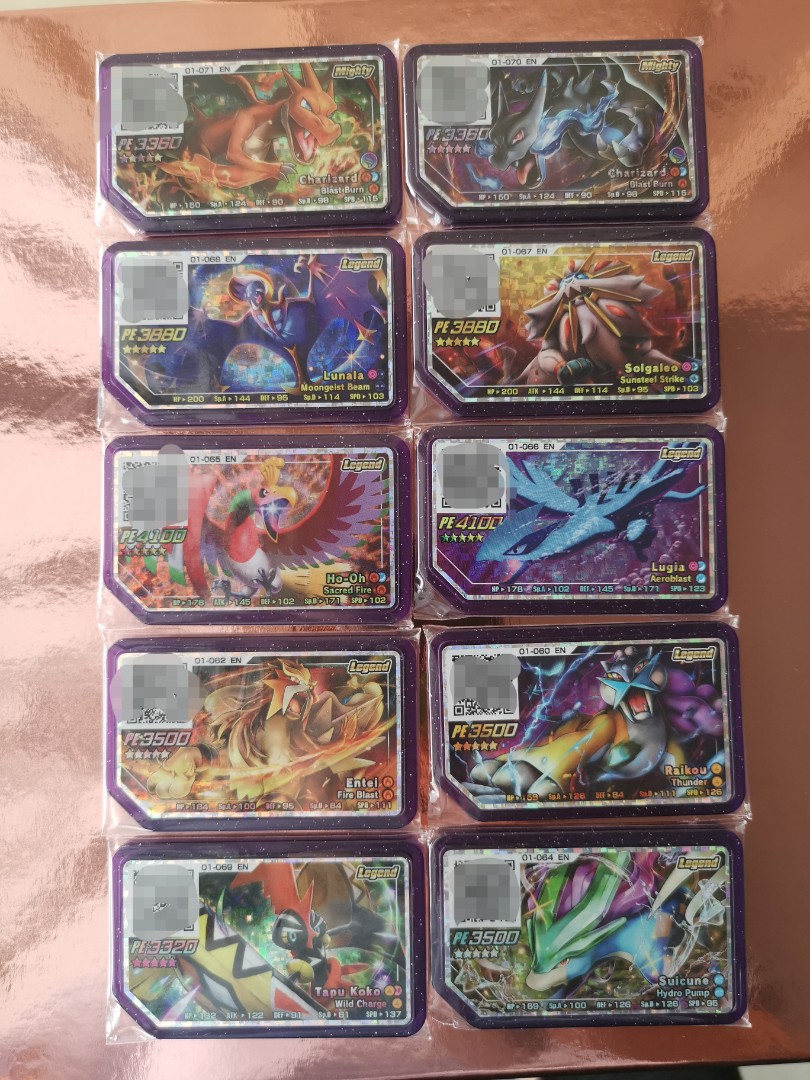 Pokemon Gaole part 1 full set 5 stars Charizard Solgaleo Lunala Hooh ...
