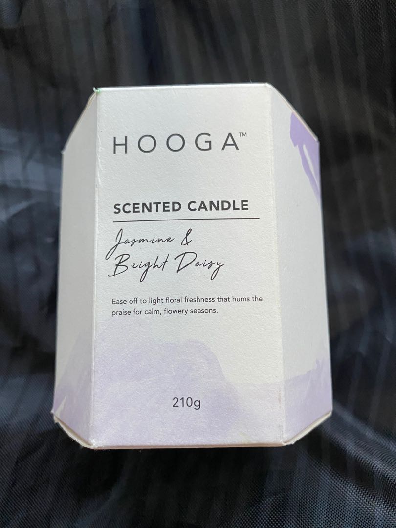 Hooga Scented Candle - Jasmine & Bright Daisy 210g, Furniture & Home ...