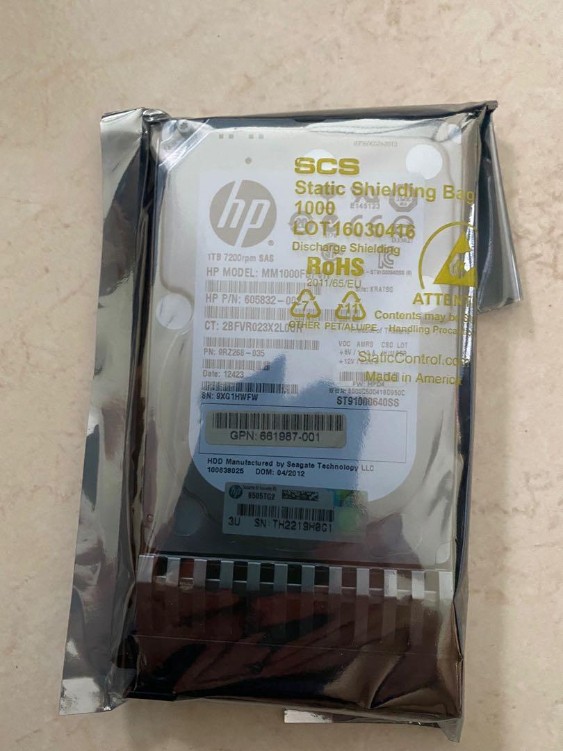 HP Proliant server SAS 1TB hardisk 2.5 inch, Computers & Tech, Parts ...