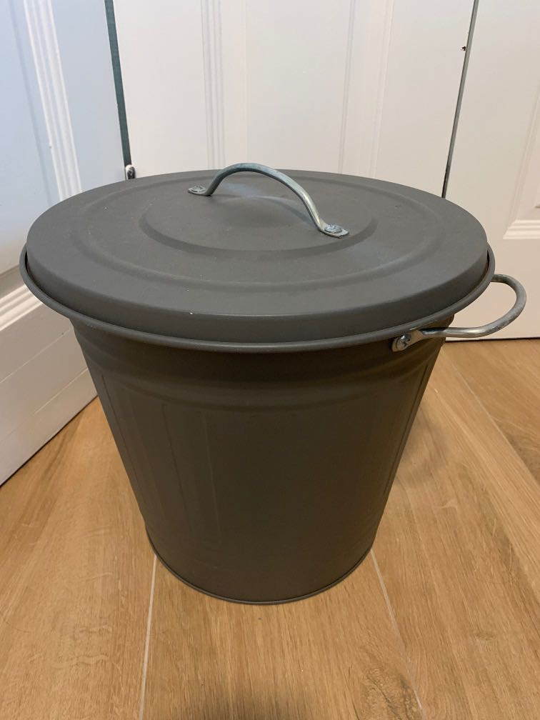 IKEA KNODD Bin - Grey with Lid, Furniture & Home Living, Cleaning ...