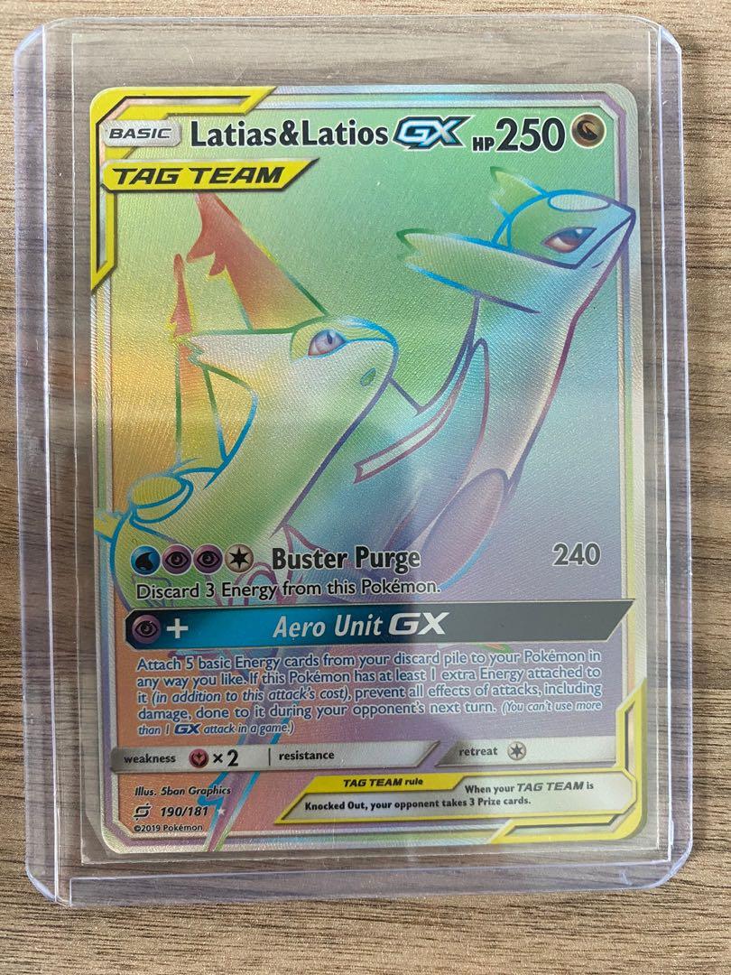 Latias Latios Gx Rainbow Rare Tag Team Hobbies Toys Toys Games On