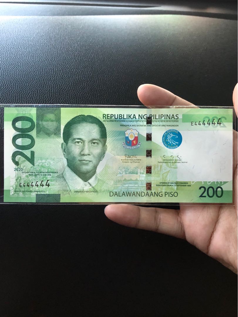 New Generation Currency (NGC) 200 Piso Solid Serial #4 Uncirculated ...