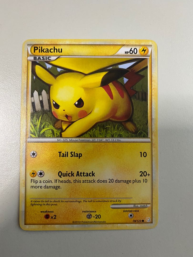Pikachu card heartgold soulsilver vintage 2010 pokemon card tcg ...
