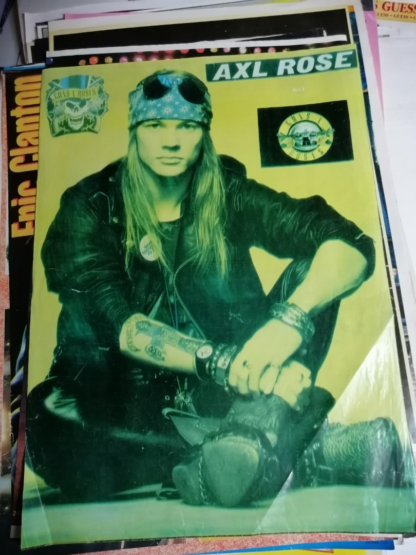 Rare 90's Vintage Poster AXL ROSE OF GNR, Hobbies & Toys, Memorabilia ...