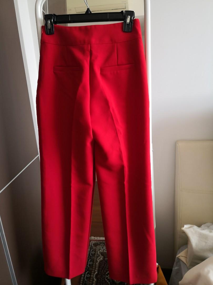Red color pants, Women's Fashion, Bottoms, Other Bottoms on Carousell