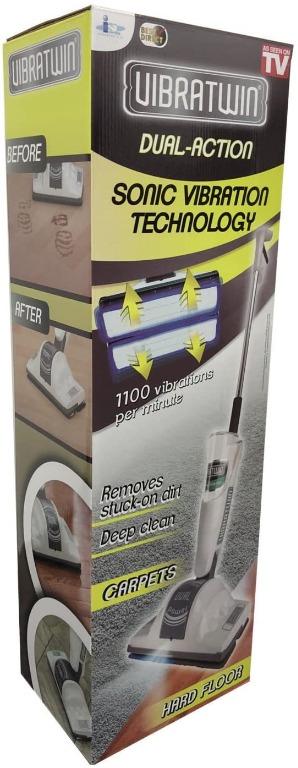 Scotvision® Vibratwin White Dual Action Wood Hard Floor and Carpet Cleaner Machine 40w New ...