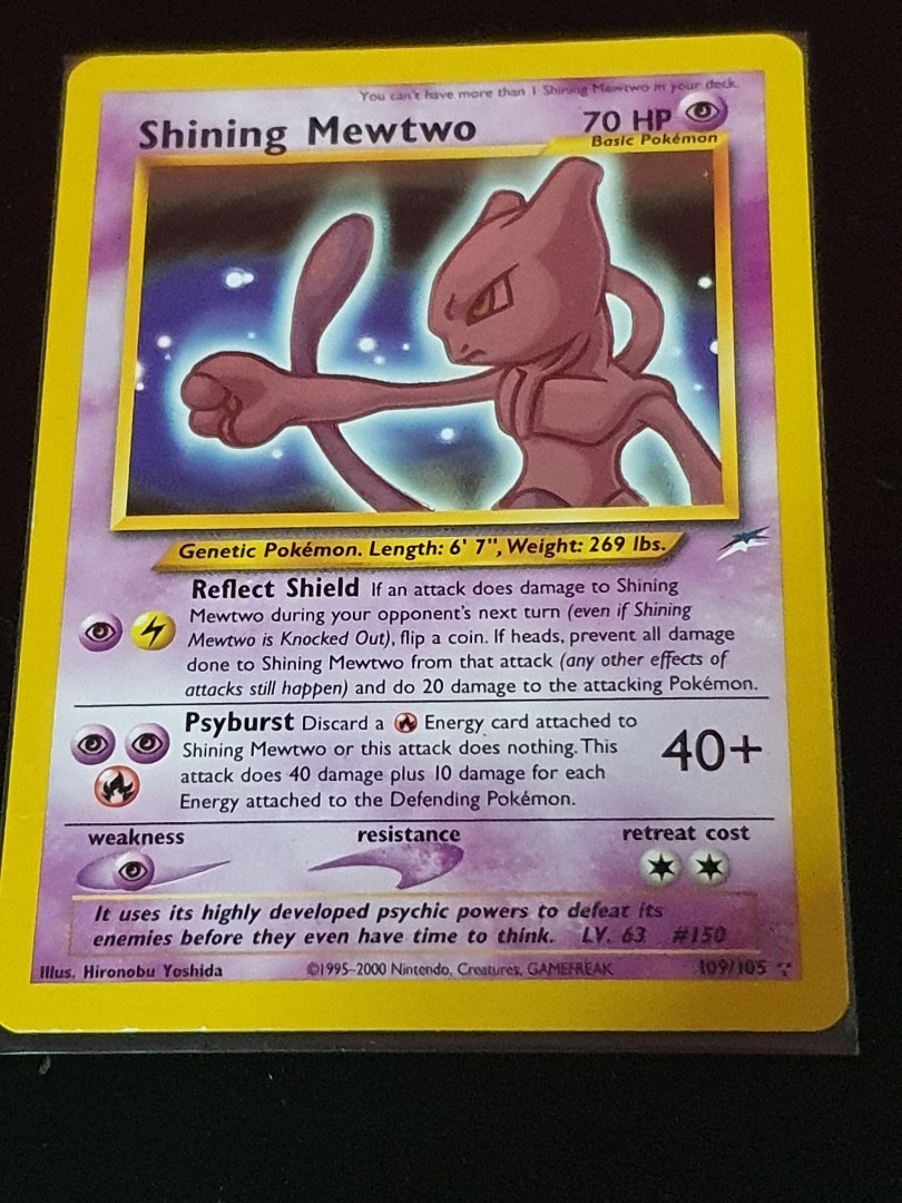 Shining Mewtwo from Neo Destiny, Hobbies & Toys, Toys & Games on Carousell
